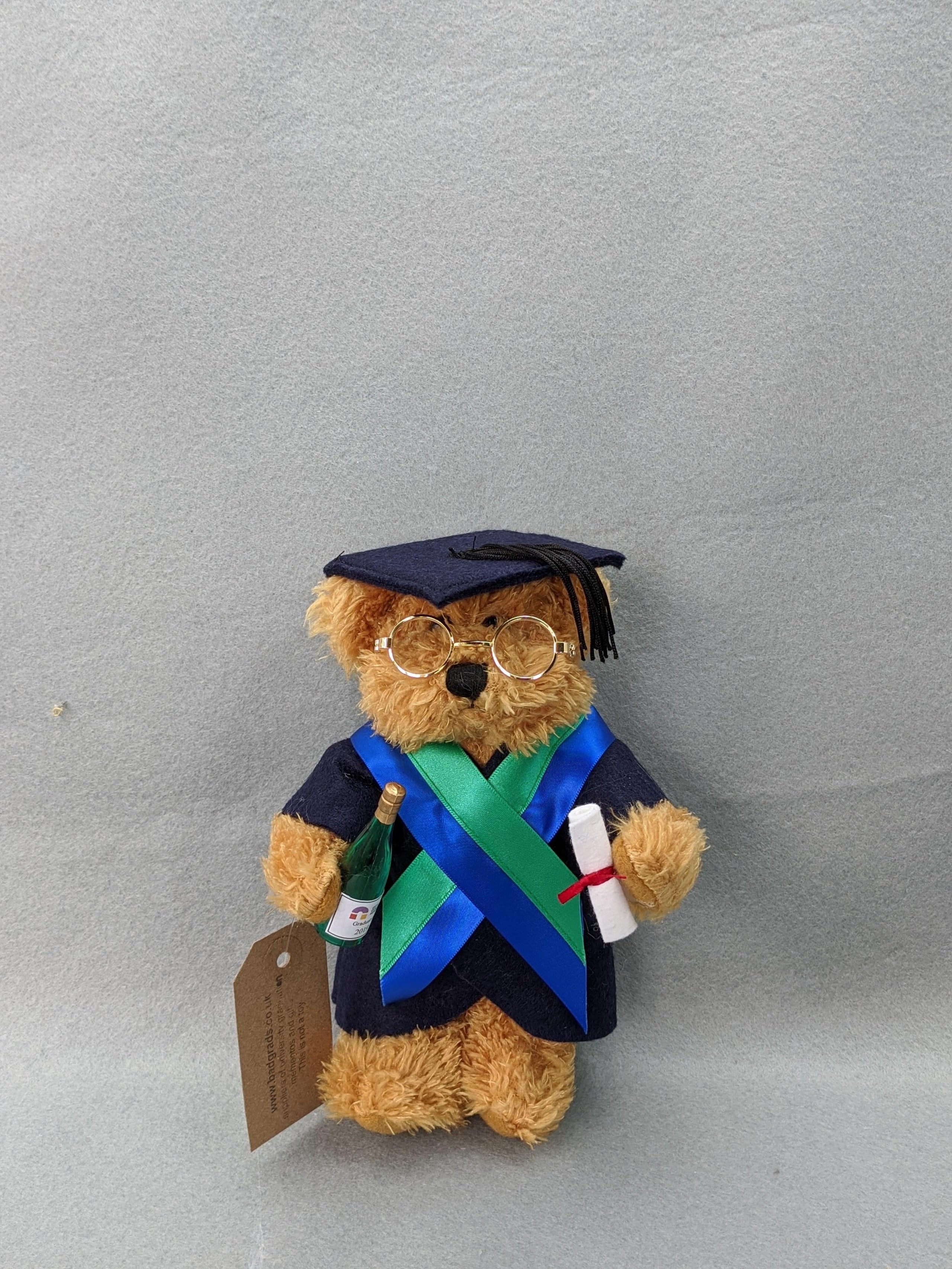Custom Medium Graduation Bear with Champagne | Badgrads Graduation Bears
